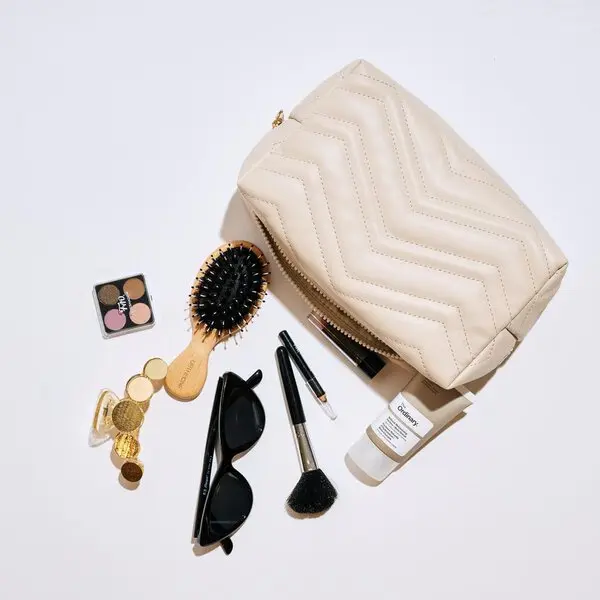 URBAN EXPRESSIONS Chic Stitch Cosmetic & Travel Organizer Pouch - Oatmilk