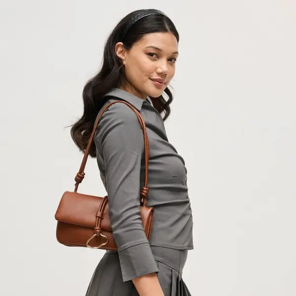 URBAN EXPRESSIONS Belina Crossbody Baguette - Chocolate