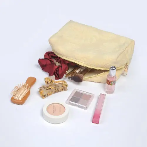 URBAN EXPRESSIONS Palm Breeze Cosmetic & Travel Organizer Pouch - Yellow