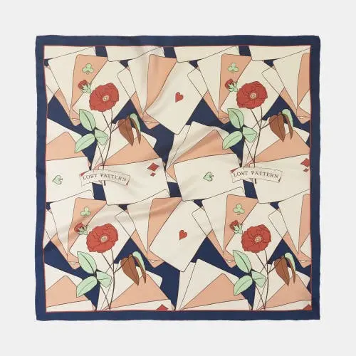 LOST PATTERN Camellia Silk Bandana