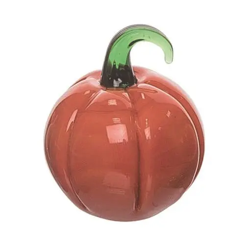 TRANSPAC Mini Glass Pumpkin Figurines Assorted Set Of Three