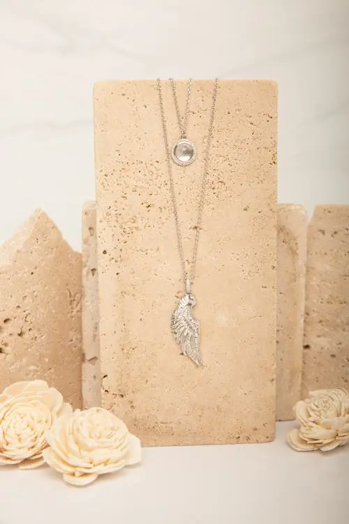 SEVEN SAINTS Archangel Michael Angel Of Protection Layered Necklace - White