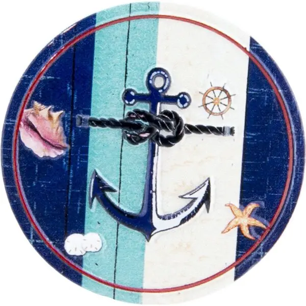 BEACHCOMBERS Round Anchor Magnet 2.25 - Blue