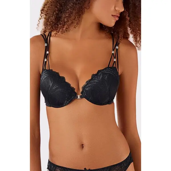 LASCANA Strappy Push Up Bra - Black