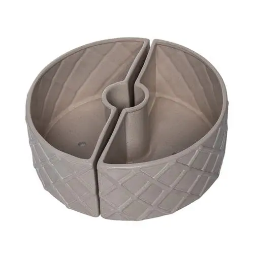 TRANSPAC Dolomite Cream Two Piece Table Planter With Drainage Hole For Spring Garden Decor