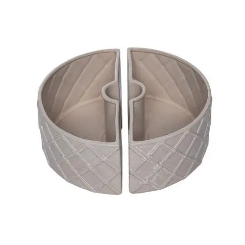 TRANSPAC Dolomite Cream Two Piece Table Planter With Drainage Hole For Spring Garden Decor