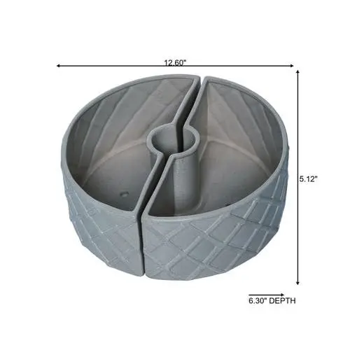 TRANSPAC Dolomite Cream Two Piece Table Planter With Drainage Hole For Spring Garden Decor