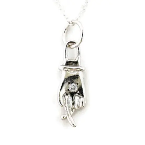 LINN DESIGNS Sterling Cross My Fingers Diamond Necklace - Silver