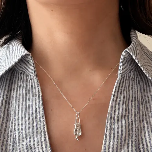 LINN DESIGNS Sterling And Diamond "cross My Fingers" Necklace
