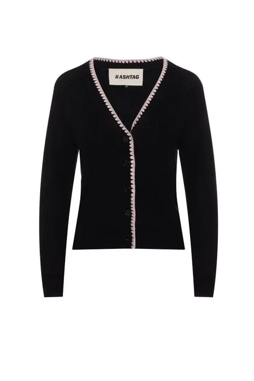 HASHTAG Chenille Button Front Knit Cardigan