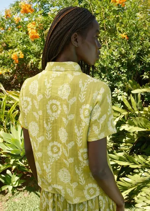 Ace & Jig Winnie Foldover Collar Blouse - Aloe