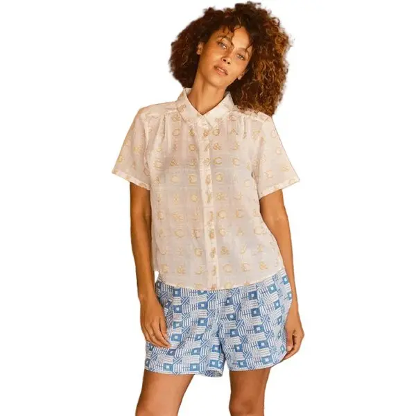Ace & Jig Winnie Foldover Collar Blouse - Initial