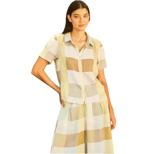 Ace & Jig Winnie Foldover Collar Blouse - Journal