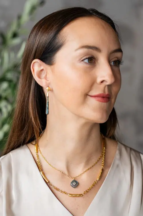 LONI PAUL JEWELRY Labradorite Drop Earrings - Gold