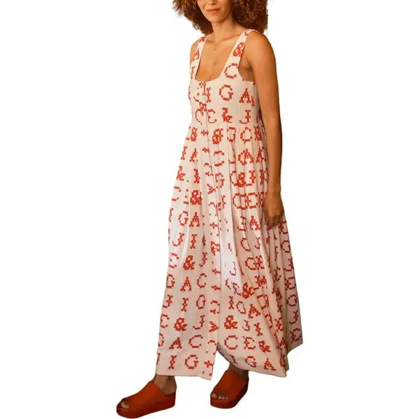 Ace & Jig Ginger Button Front Ankle Length Dress - Monogram