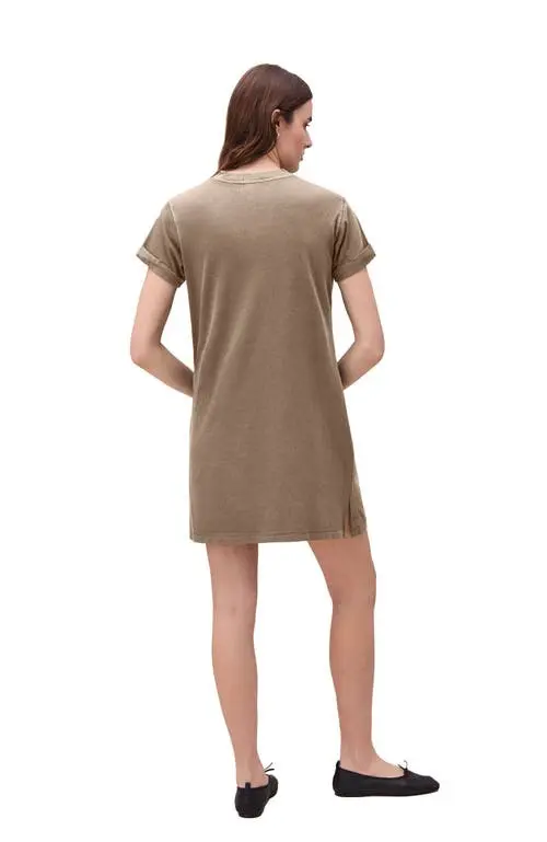 Richer Poorer Relaxed Mini T-shirt Dress - Warm Grey