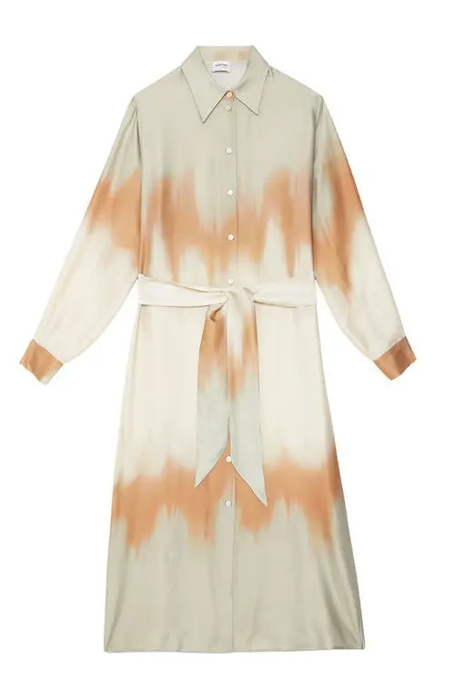 OTTOD'AME Printed Viscose Long Shirt Dress