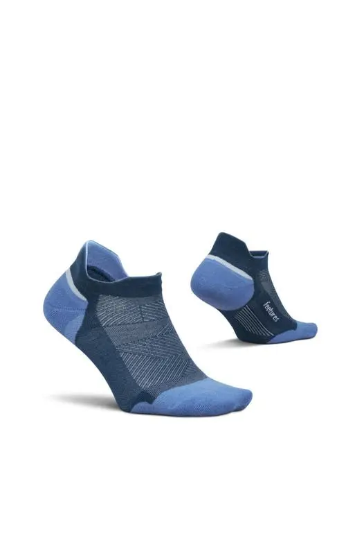 FEETURES Elite Max Cushion No Show Tab Ankle Socks Sport Sock With Targeted Compression - Blue Wave