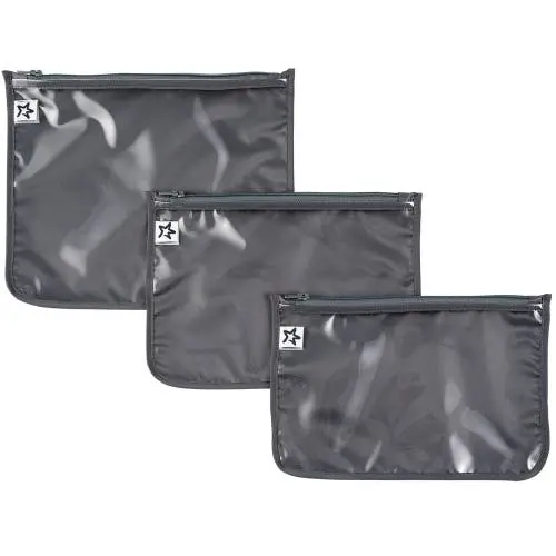 TINY TWINKLE Tsa Approved Clear Front Travel Pouches - Charcoal