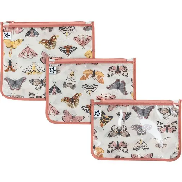 TINY TWINKLE Tsa Approved Clear Front Travel Pouches - Flutter