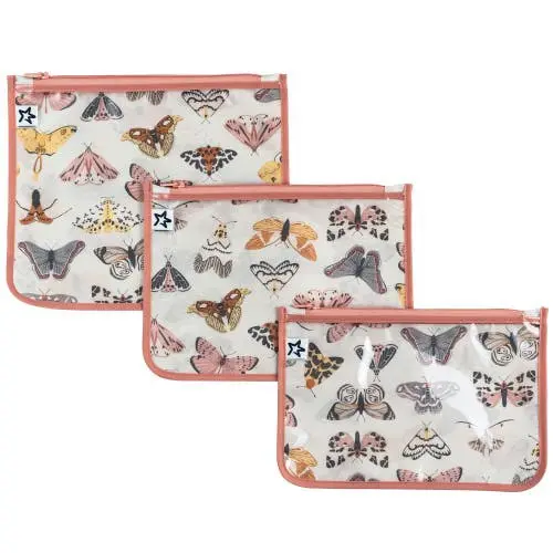 TINY TWINKLE Tsa Approved Clear Front Travel Pouches - Flutter