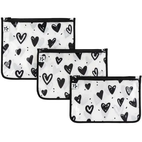 TINY TWINKLE Tsa Approved Clear Front Travel Pouches - Hearts
