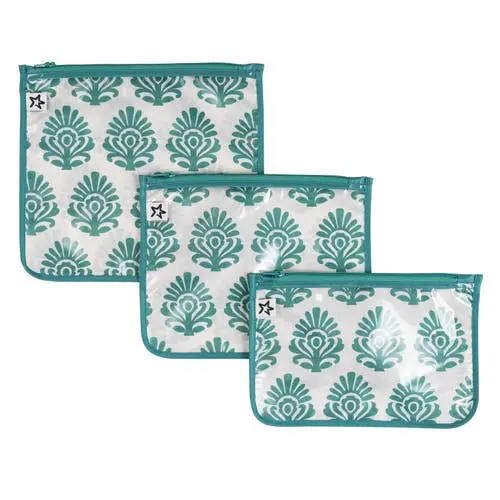 TINY TWINKLE Tsa Approved Clear Front Travel Pouches - Peacock