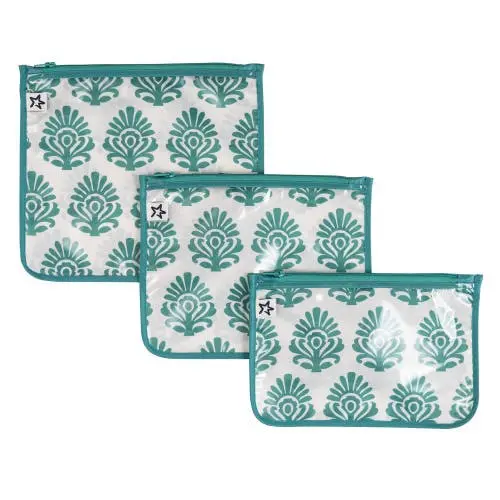 TINY TWINKLE Tsa Approved Clear Front Travel Pouches - Peacock