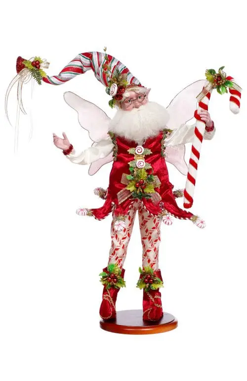 MARK ROBERTS Candy Cane Fairy On Base - Red