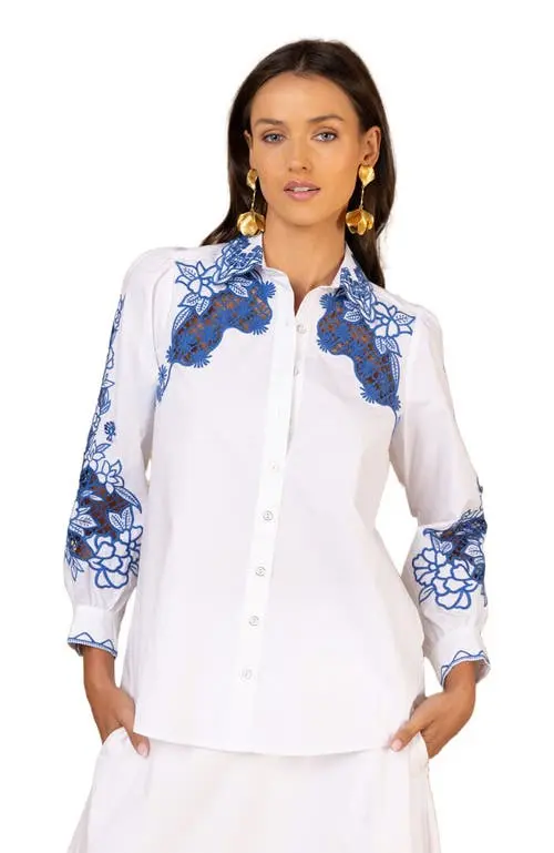 Hale Bob Vesper Poplin Shirt - Blue