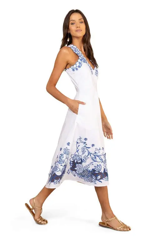 Hale Bob Bethia Embroidered Midi Dress