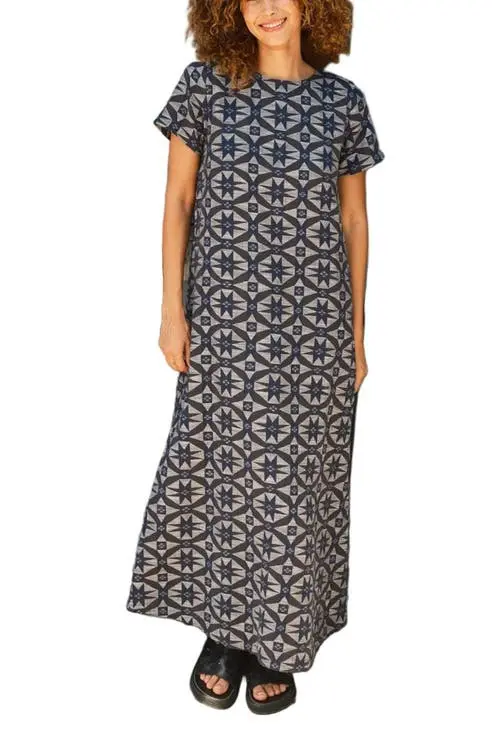 Ace & Jig Mette Button Back Belted A-line Maxi Dress - Compass