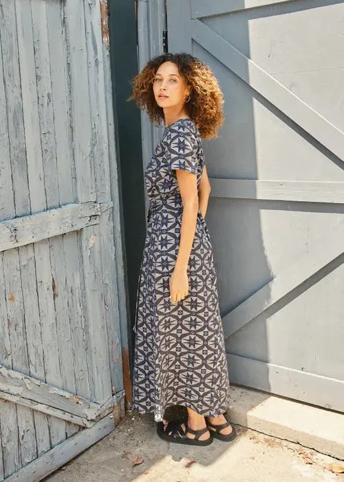 Ace & Jig Mette Button Back Belted A-line Maxi Dress - Compass
