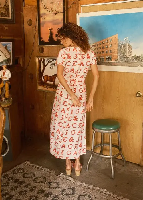 Ace & Jig Mette Button Back Belted A-line Maxi Dress - Monogram