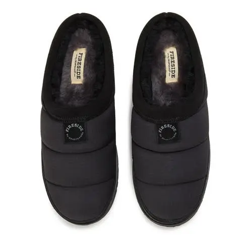 DEARFOAMS Nylon Sport Clog With Genuine Australian Shearling Lining - Black