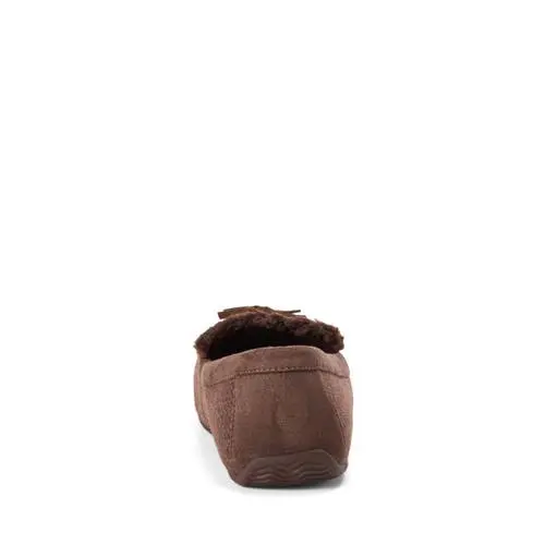 DEARFOAMS Perkins Moccasin Slippers With Tassel Detail - Coffee