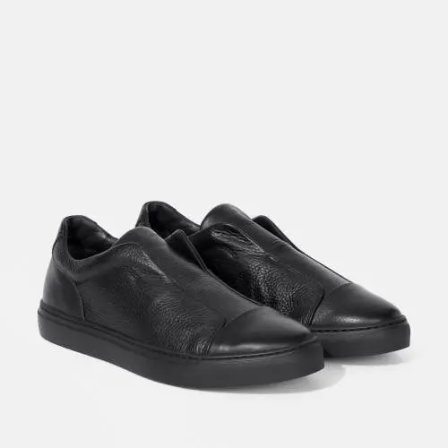 HARRYS OF LONDON Aaron Deerskin Slip-on Sneakers - Black