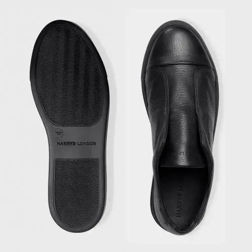HARRYS OF LONDON Aaron Deerskin Slip-on Sneakers - Black