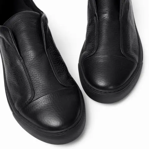 HARRYS OF LONDON Aaron Deerskin Slip-on Sneakers - Black