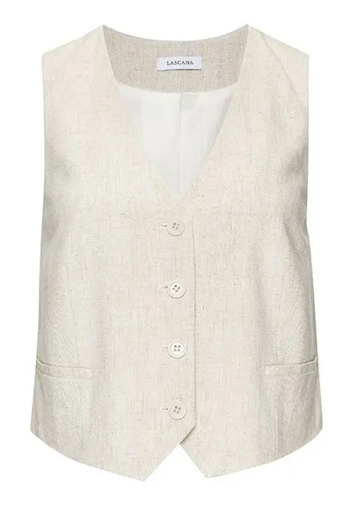LASCANA Linen Button Up Vest