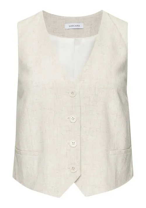 LASCANA Linen Button-up Vest