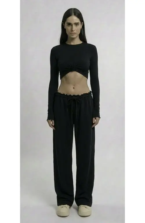 MOTHER OF ALL Paper Ripple Pants - Black
