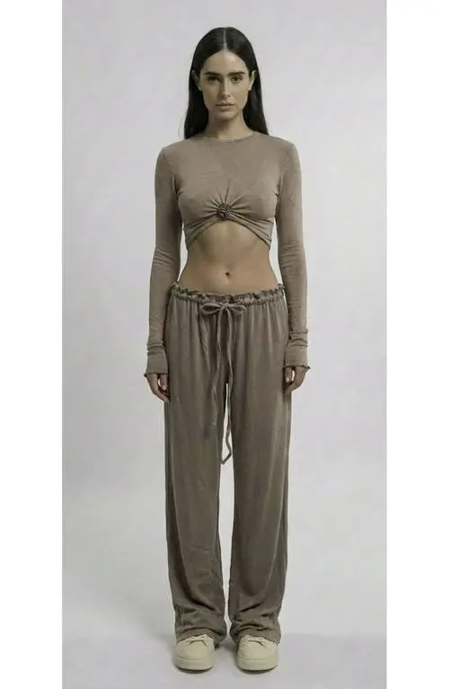 MOTHER OF ALL Paper Ripple Pants - Brown