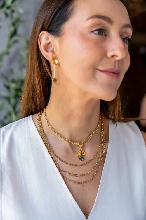 LONI PAUL JEWELRY Labradorite Bar Earrings