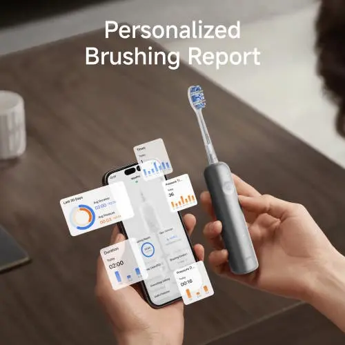 LAIFEN Wave Pro Electric Toothbrush With 2 Heads And Storage Bag - Grey