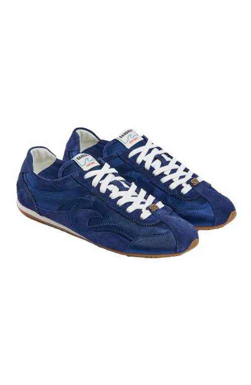 Sandro Mixed Material Light Wave Trainers