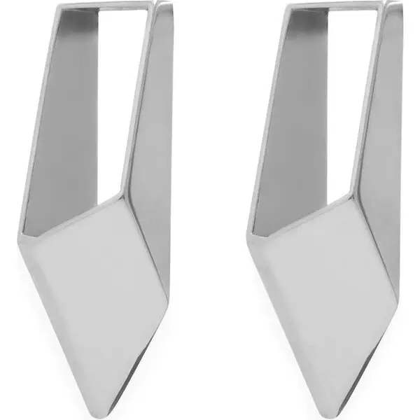 NAYIBE WARCHAUSKY JEWELRY Oblique Drop Earrings In 24k And Palladium Plated Brass - Silver