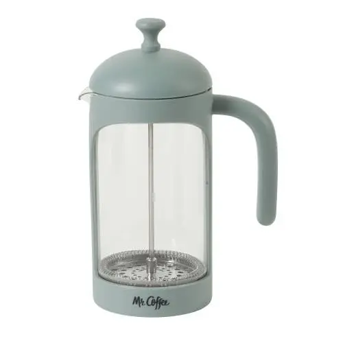 MR. COFFEE Retro Brew 31 Oz Borosilicate Glass Coffee Press - Teal