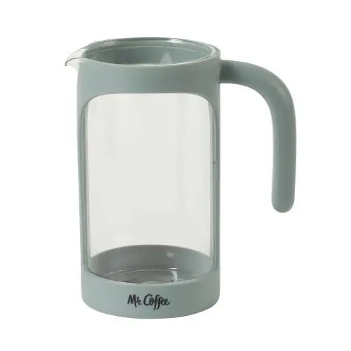 MR. COFFEE Retro Brew 31 Oz Borosilicate Glass Coffee Press - Teal