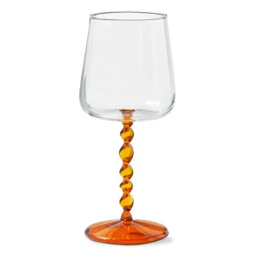 TAG Amber Twist All Purpose Wine Glass Borosilicate 3.22x3.22x8.07 - Clear